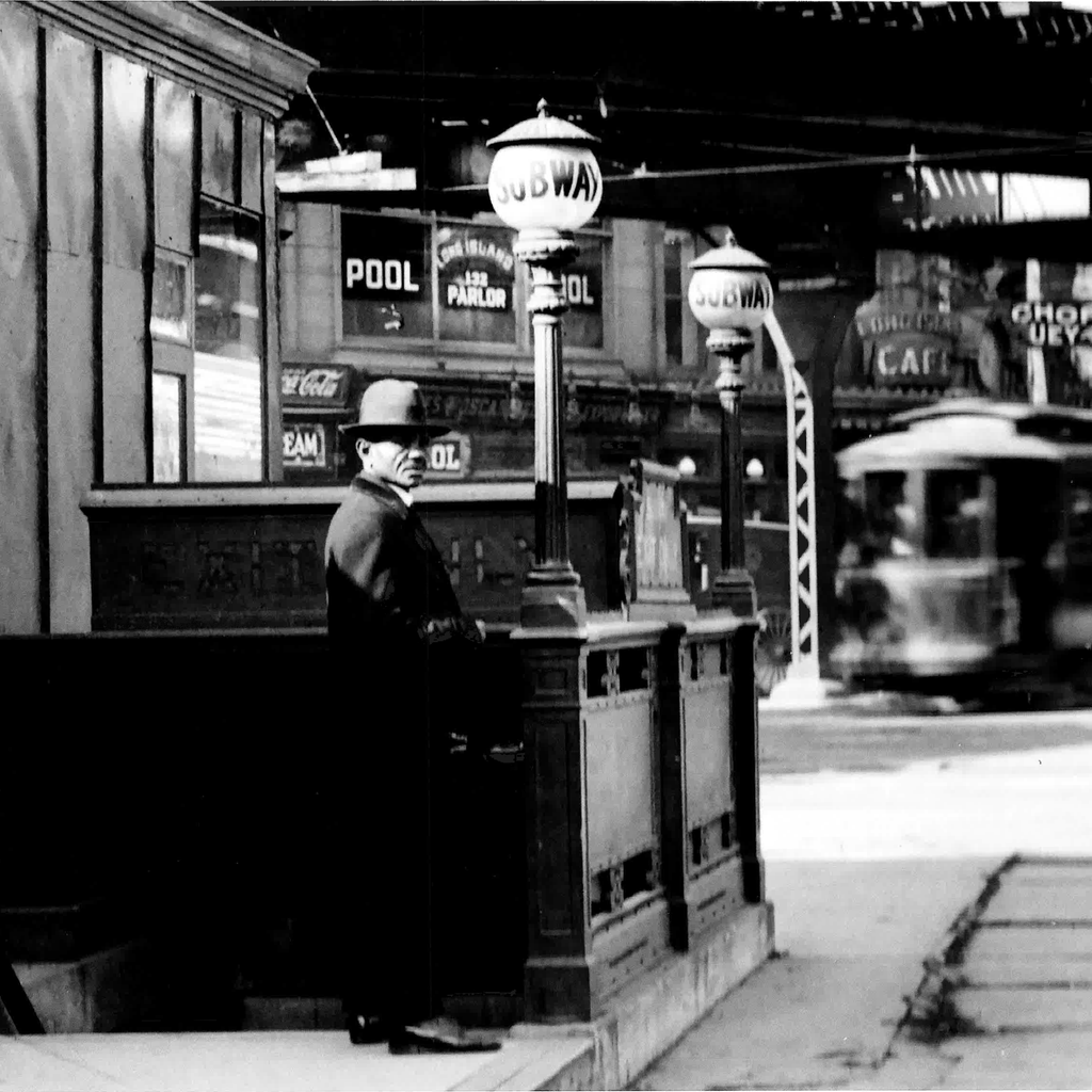 Man at Subway Entrance on Flatbush and Atlantic 1916 | Historic Photo ...